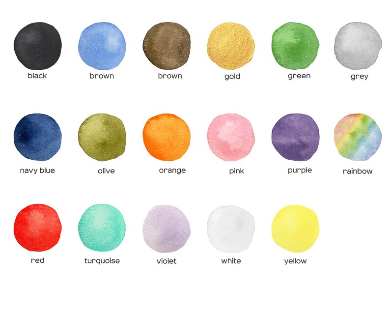 Watercolor Color Circles Clipart: 17 Color Shades PNG (digital Download ...