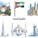 Watercolor UAE Clipart: Emirati Symbols, Dubai & Abu Dhabi (PNG Digital ...