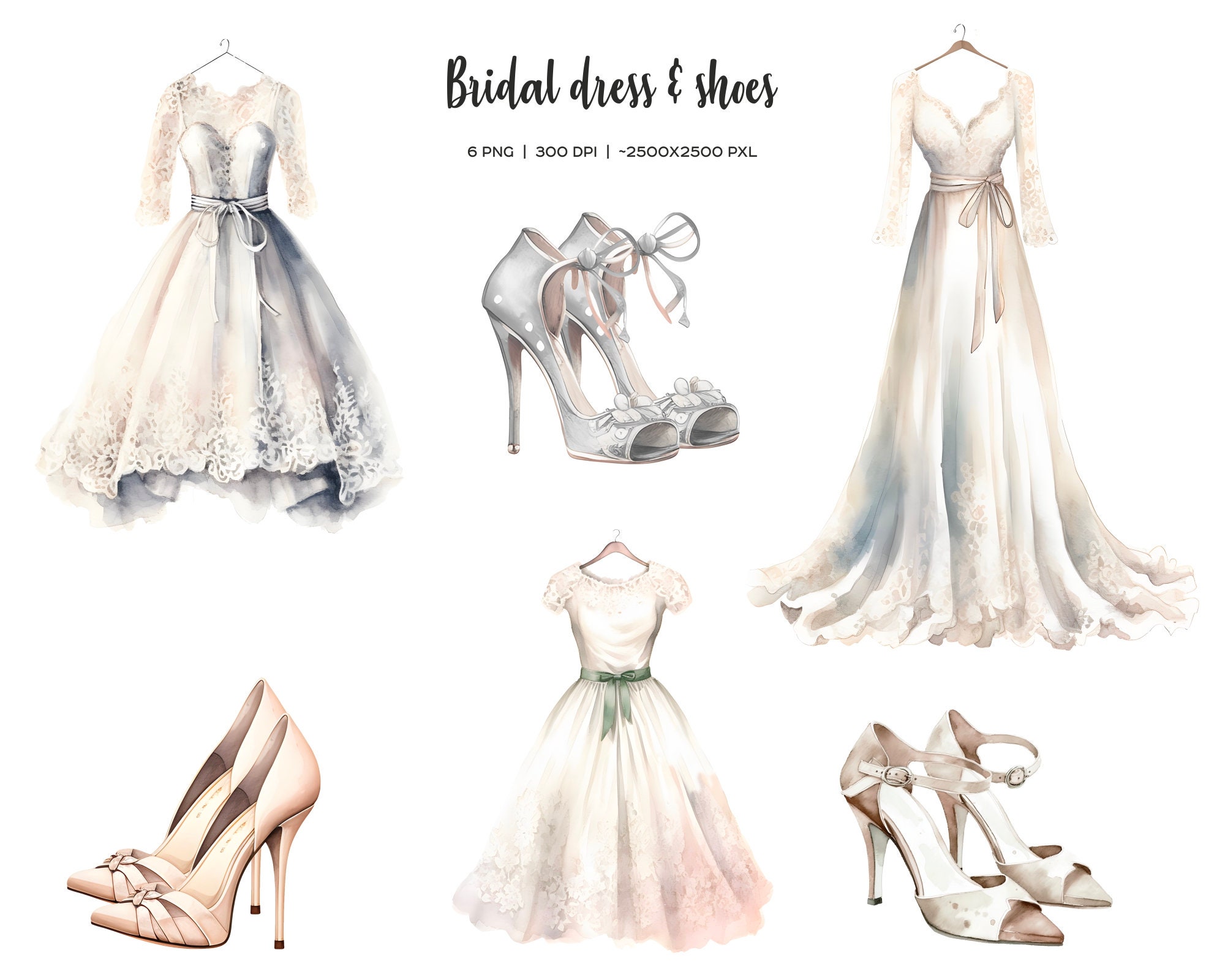 Watercolor Vintage Wedding Clipart. Retro Wedding Theme Clip Art ...