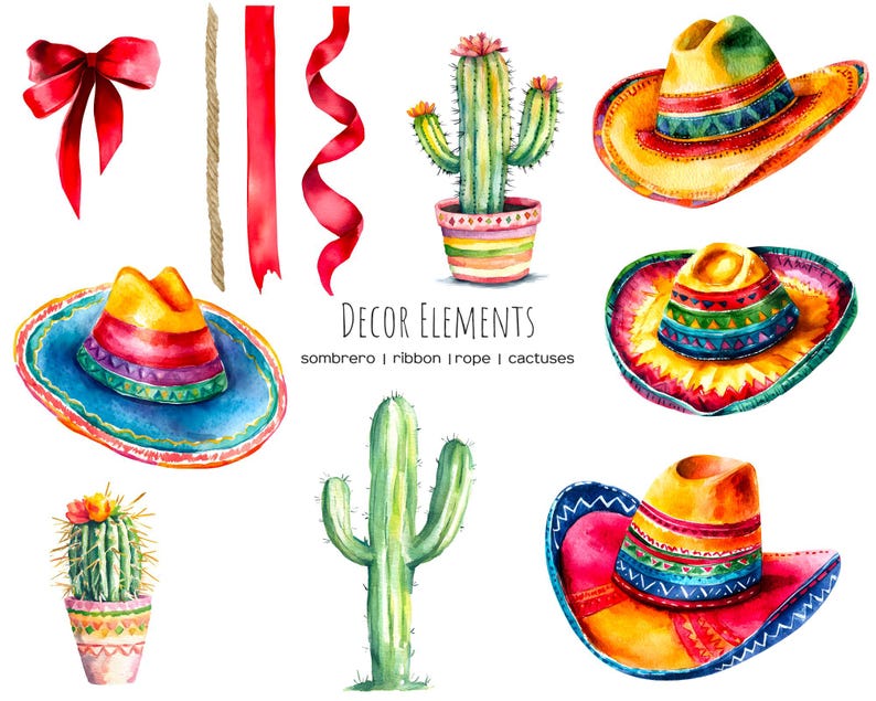 Watercolor Pinata Digits Clipart: Mexican Numbers 0-9 (PNG) - Etsy