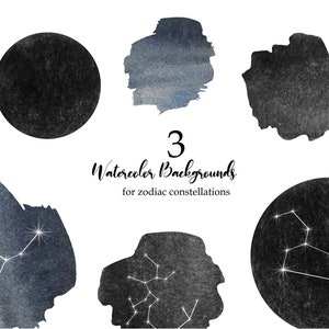 Watercolor Zodiac Constellation Clipart: Shining Stars (digital ...