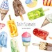 Watercolor Ice Cream Clipart: Summer Food PNG Bundle (20 Items) - Etsy
