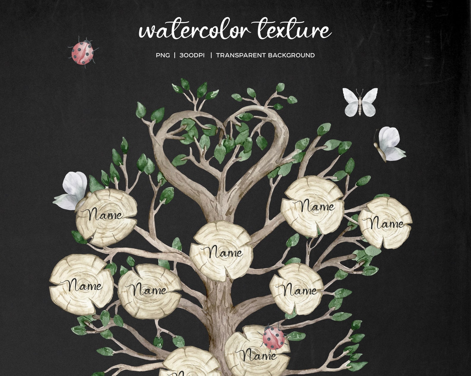 Watercolor Family Tree Clipart, Family Genealogical Tree Creator ...