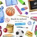 Watercolor School Clipart. Back to School Images - Watercolor Backpack ...