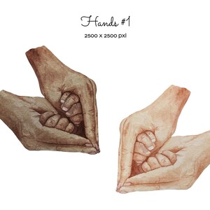 Watercolor Family Hands Clipart. Family Holding Hands in Hands. New ...