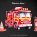 Watercolor Rescue Vehicles Clipart: Firetruck, Ambulance, Police (PNG ...