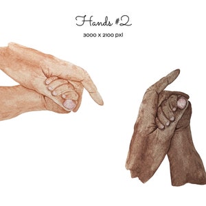 Watercolor Family Hands Clipart. Family Holding Hands in Hands. New ...