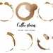 Coffee Stain Clipart, Real Coffee Rings and Beans. Watercolor Coffee ...