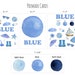 Watercolor Blue Things Clipart: Educational Learning (PNG, JPG) - Etsy