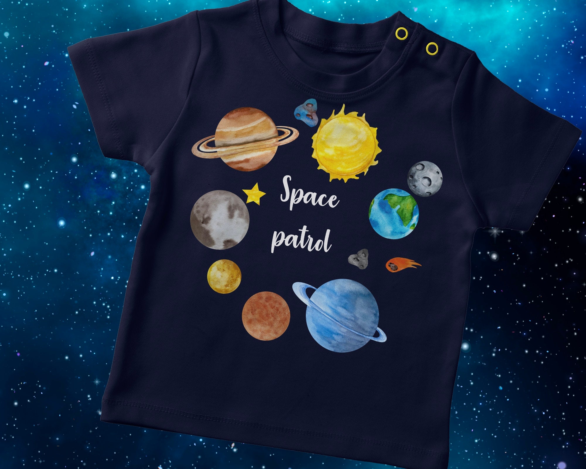 Watercolor Space Planets Clipart. Solar System Download. Outer Space ...