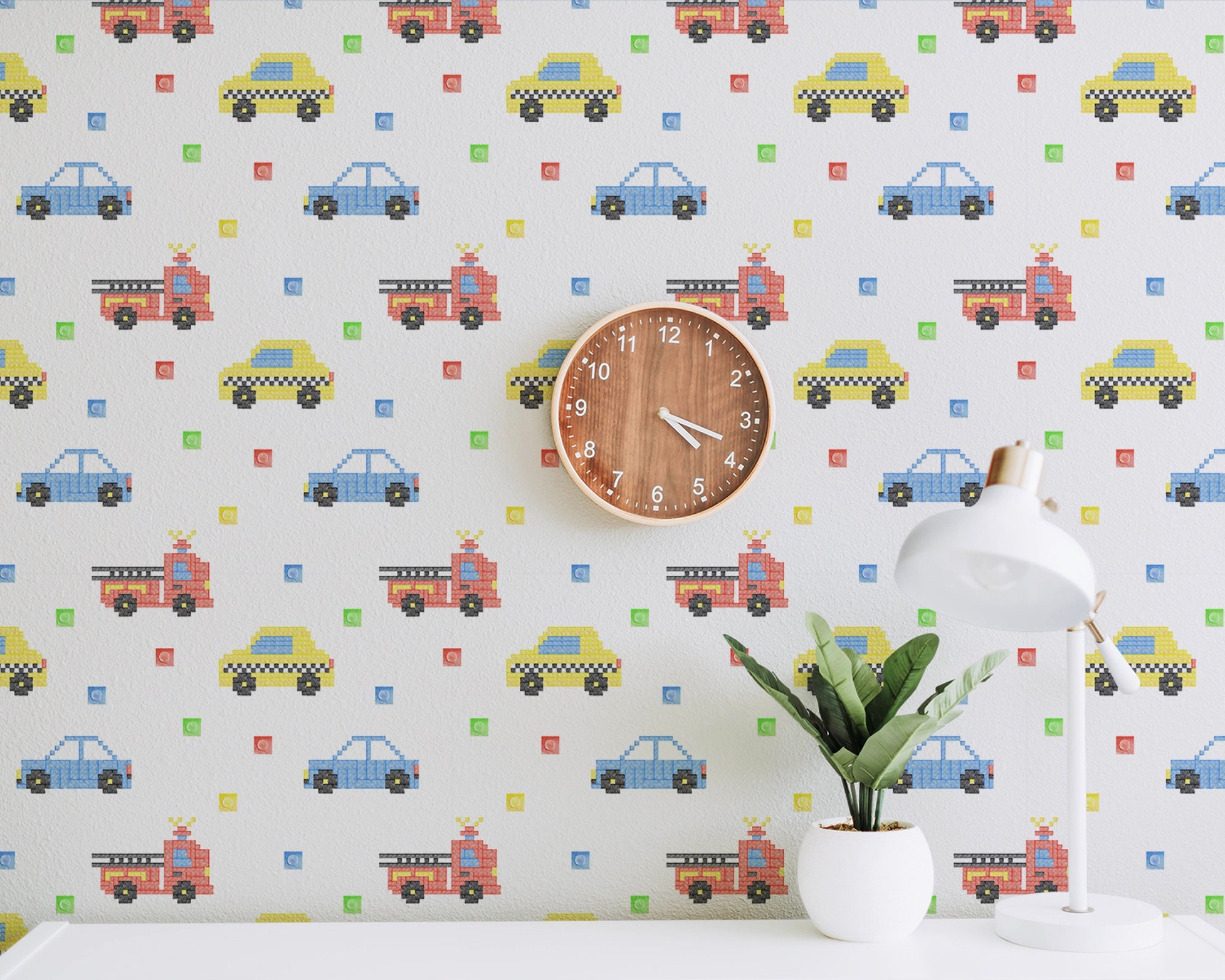 Watercolor Building Bricks Seamless Patterns: Toy Clipart (digital ...