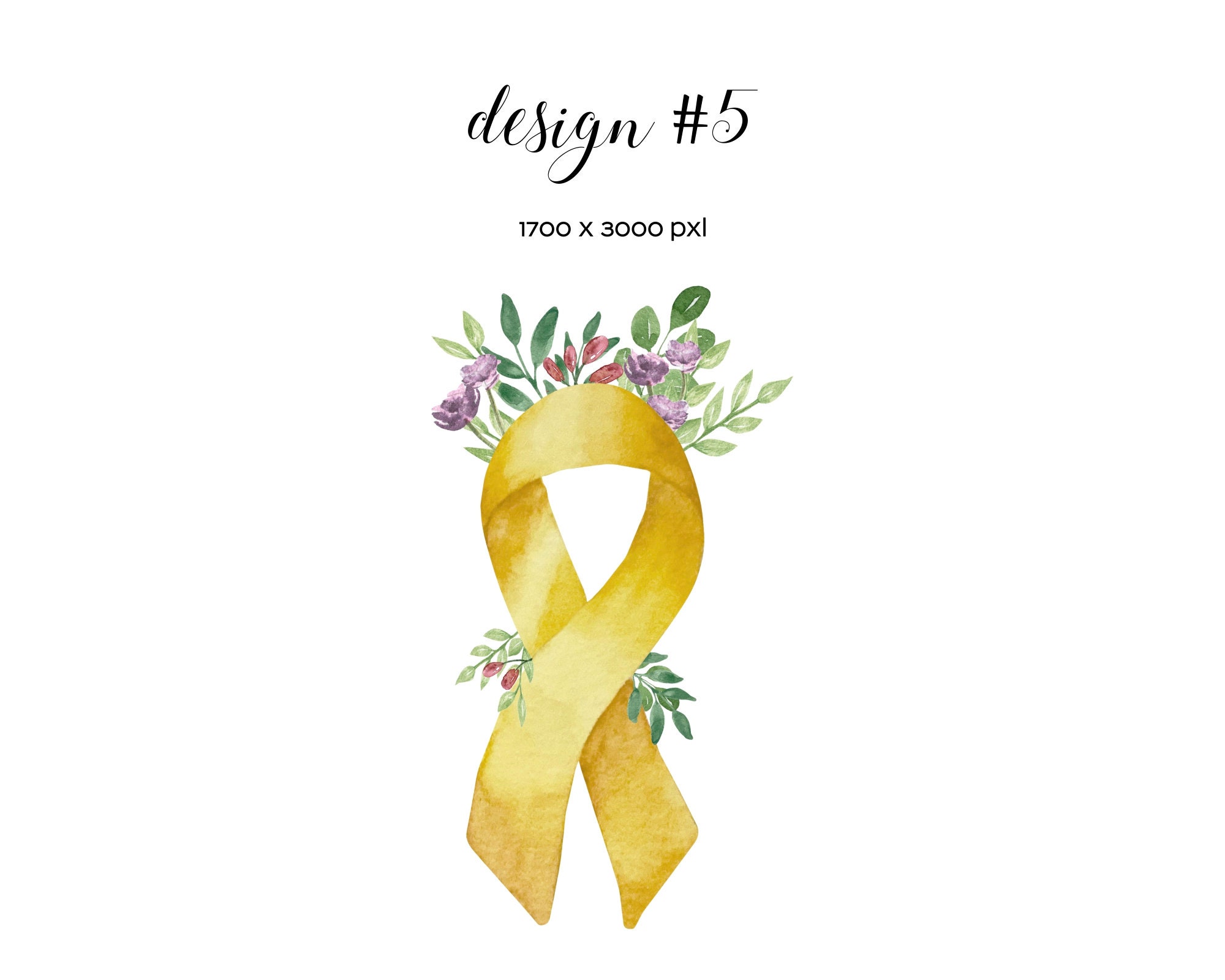 Watercolor Gold Ribbons Clipart: Floral Banners (PNG) - Etsy