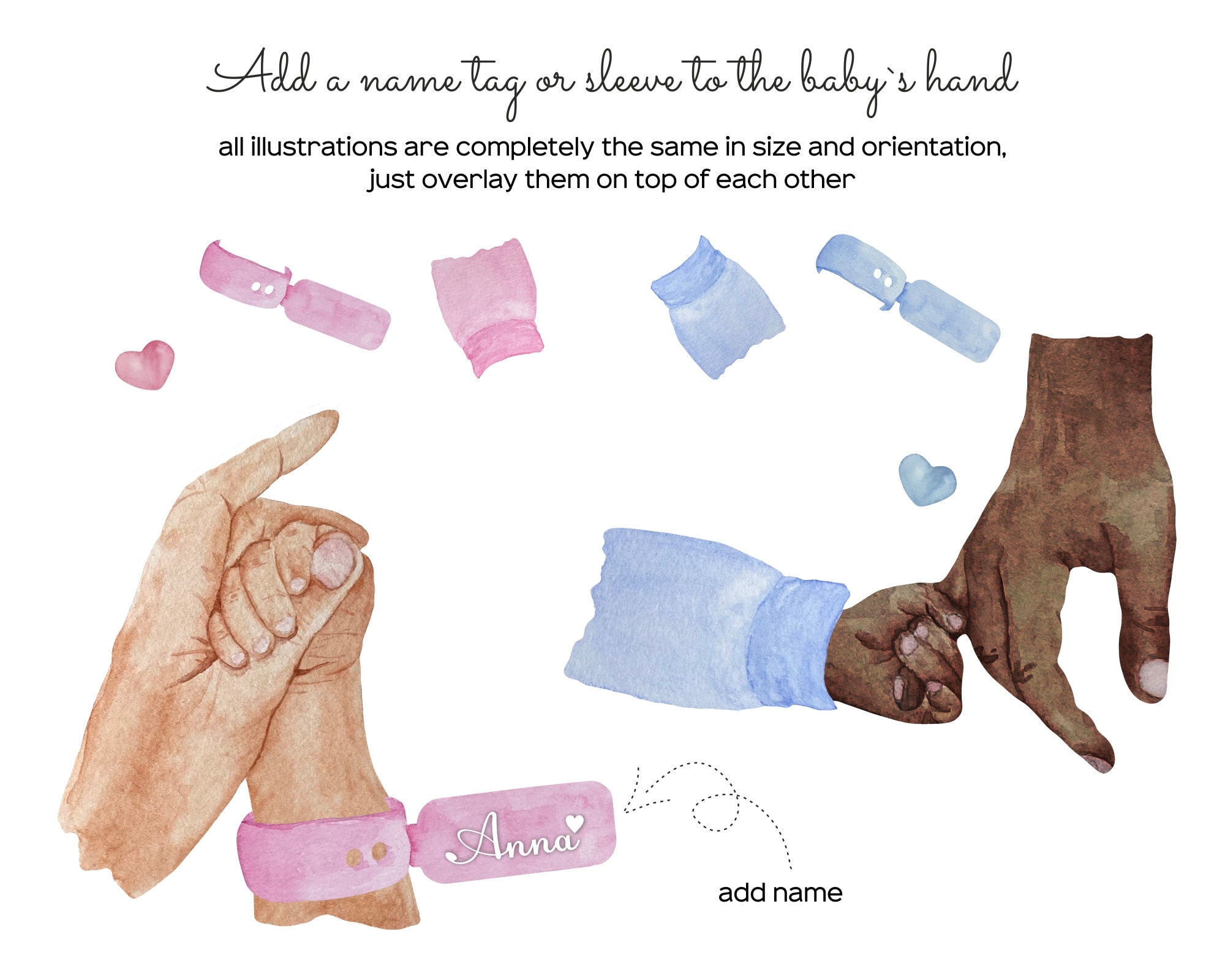 Watercolor Family Hands Clipart. Family Holding Hands in Hands. New ...