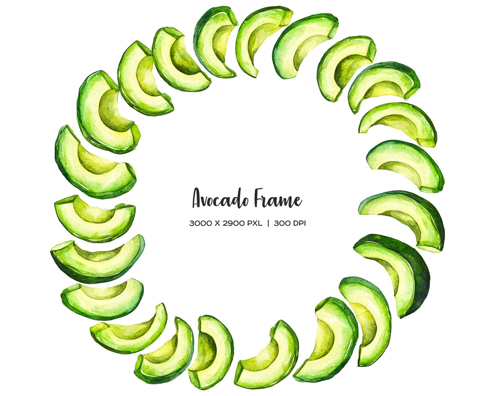Watercolor Avocado Clipart: Fruit, Tree & Dishes (PNG Digital Download ...