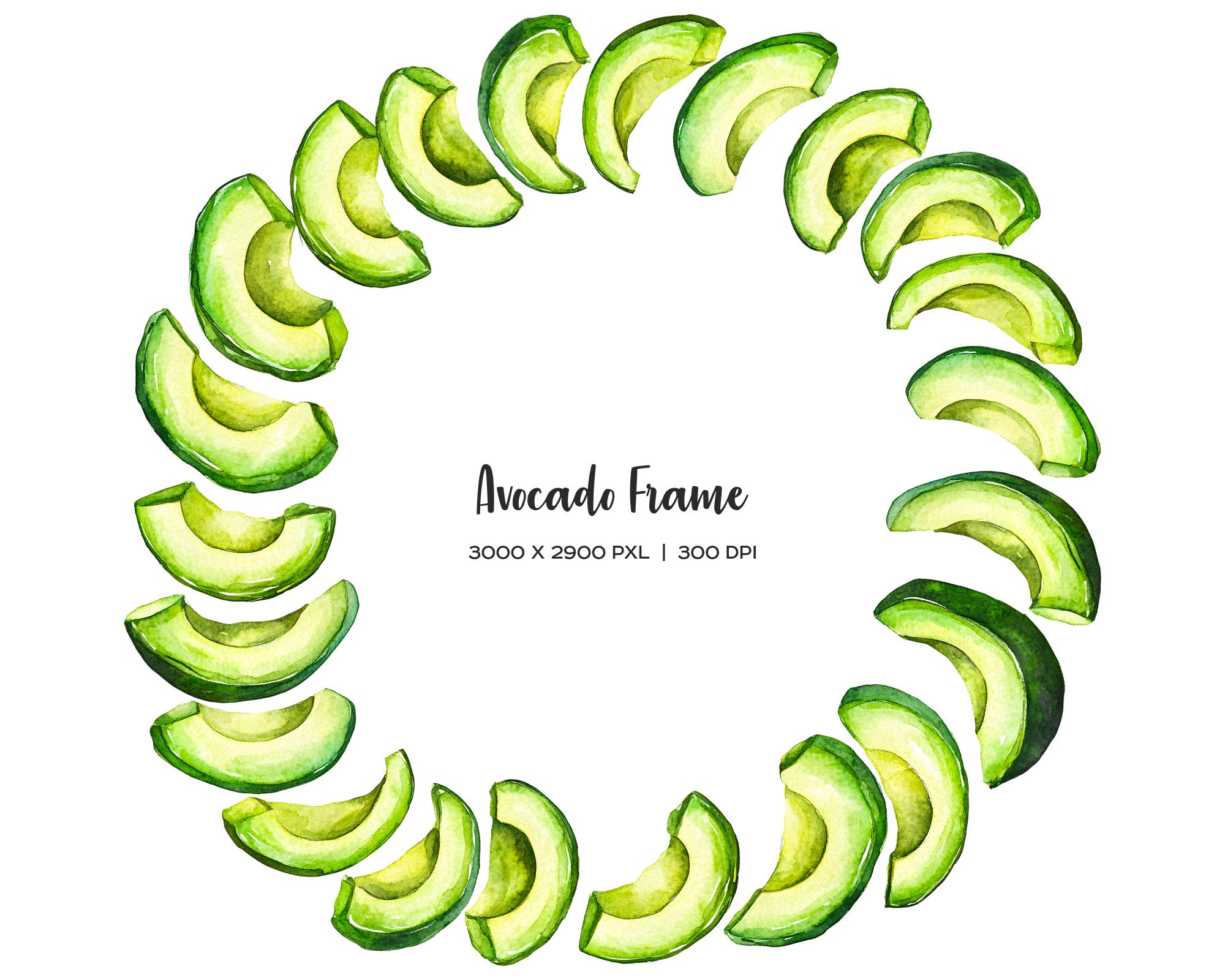 Watercolor Avocado Clipart: Fruit, Tree & Dishes (PNG Digital Download ...