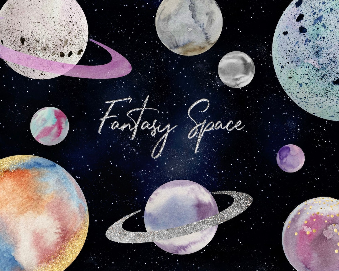 Watercolor Planets Clipart. Magic Solar System Illustration. Watercolor ...