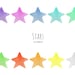 Watercolor Stars Clipart: Rainbow Star Shapes (10 PNG) (digital ...
