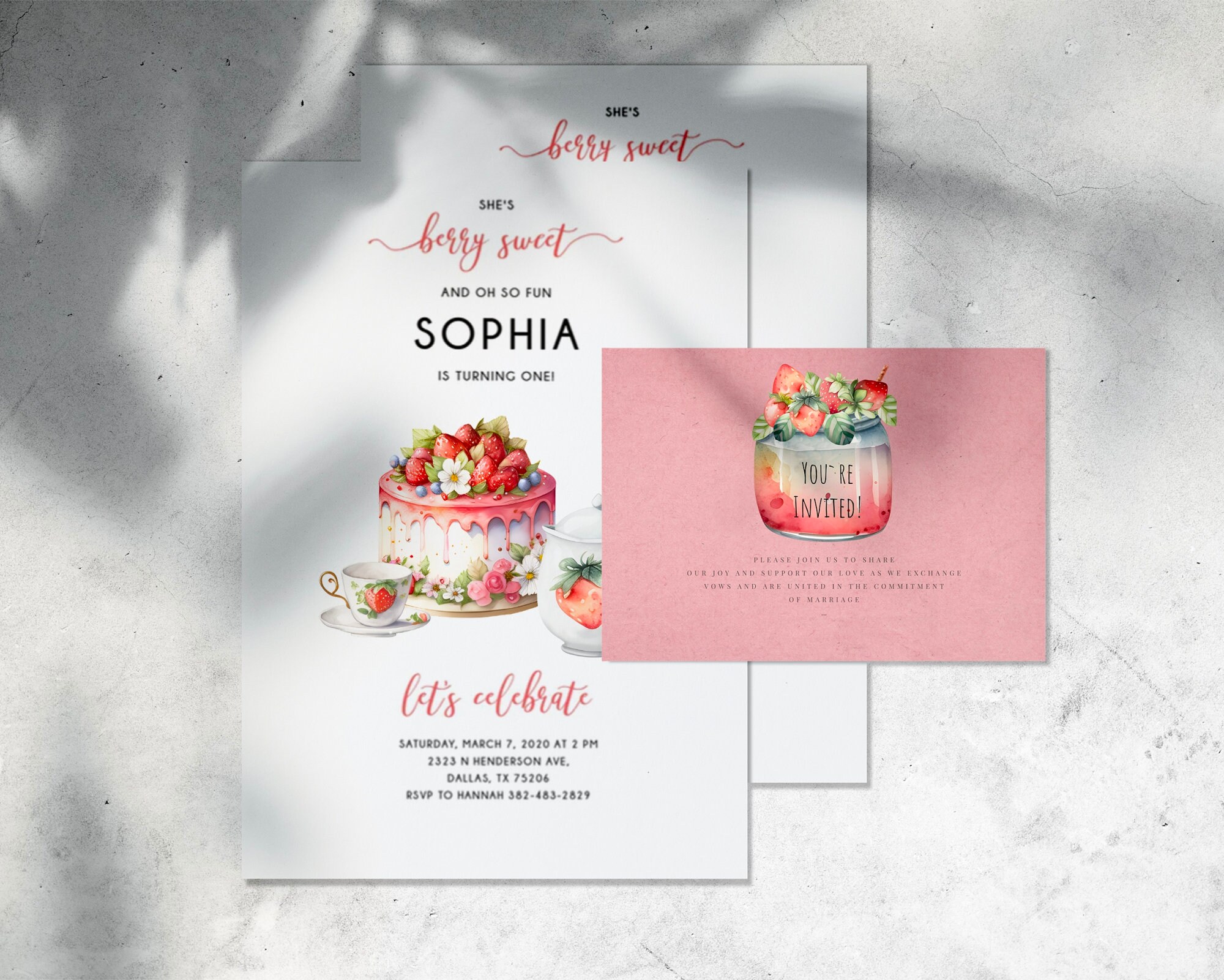 Watercolor Strawberry Tea Party Clipart: Nursery Teapot Set (PNG) - Etsy