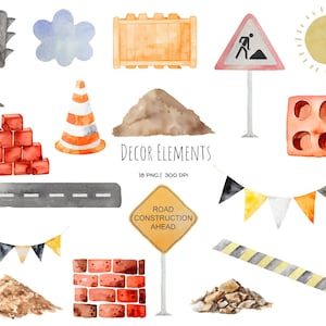 Watercolor Construction Clipart. Construction Vehicles Clipart ...