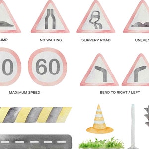 Watercolor Road Sign Clipart. Traffic Signs Clip Art. Bundle 32 Common ...