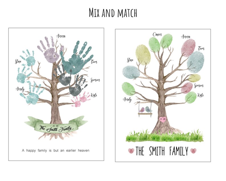 Watercolor Family Tree Clipart. Handprint Family Tree Clipart ...