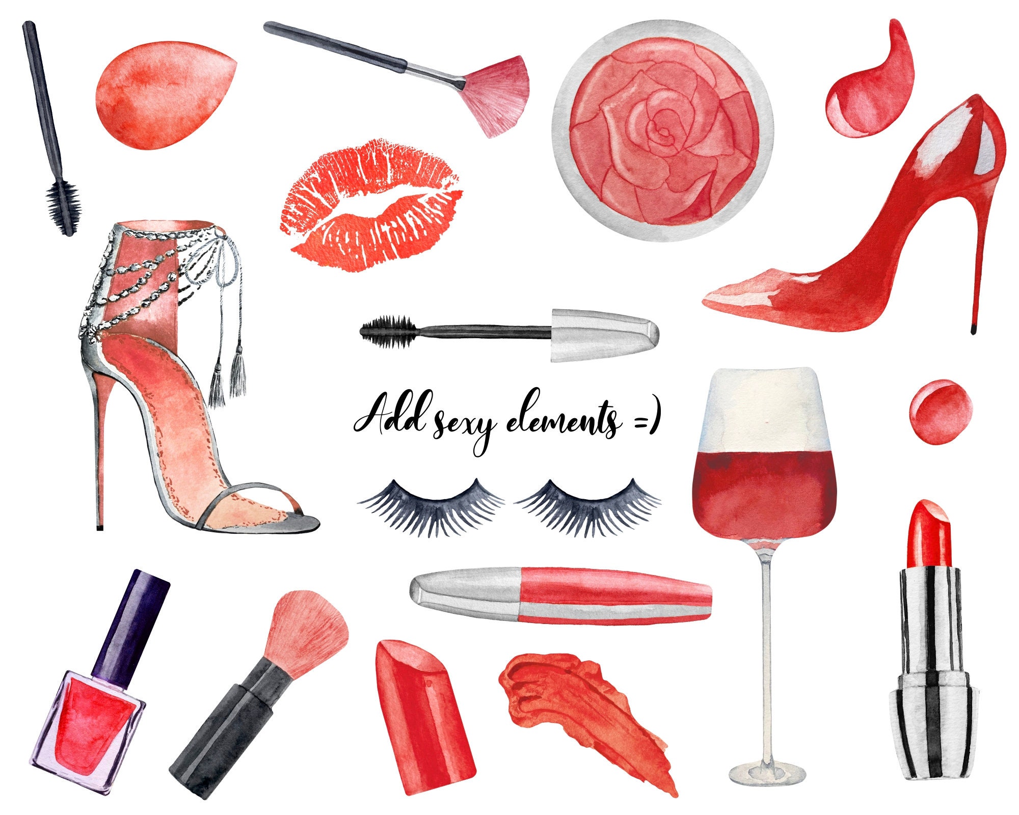 Watercolor Lingerie Clipart. Watercolor Underwear Clipart. Woman Lace ...