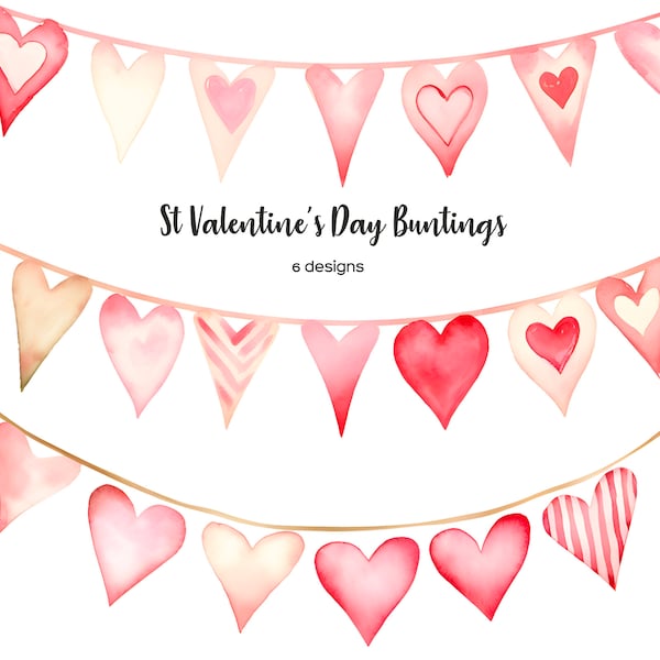 Valentine Bunting - Etsy
