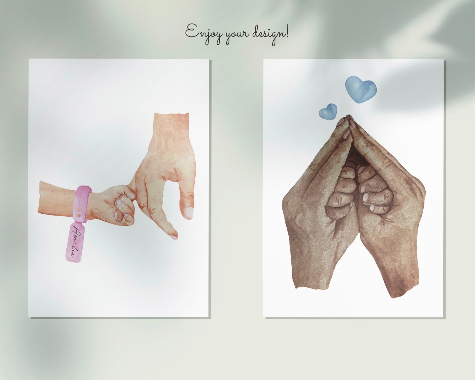 Watercolor Family Hands Clipart. Family Holding Hands in Hands. New ...