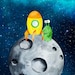 Watercolor Alients Clipart. Outer Space Clipart. Spaceship and Rocket ...