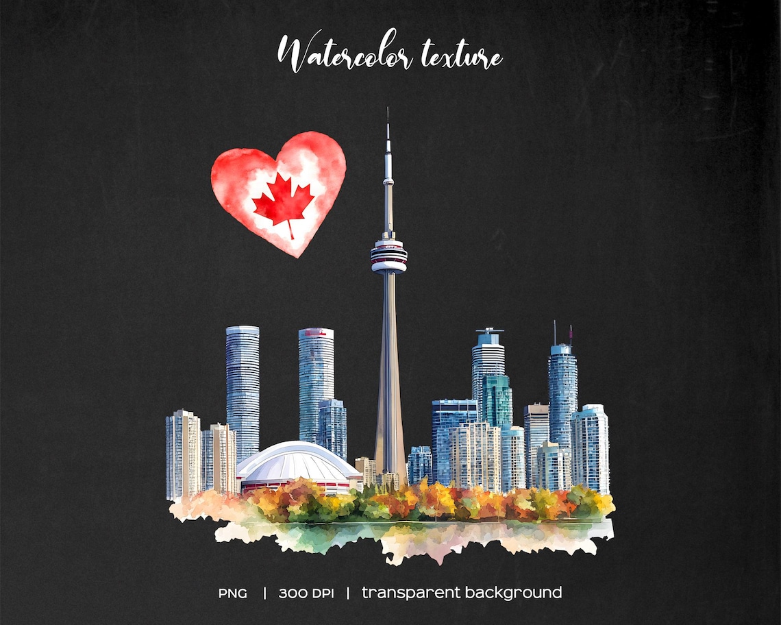 Watercolor Canada Clipart Canadian Elements and Symbols PNG ...