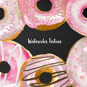 Watercolor Donuts Clipart. Pink Doughnut Clip Art. Bakery Illustration ...