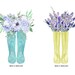 Watercolor Wellies With Flowers Clipart. Floral Rain Boots 6 PNG ...