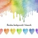 Watercolor Rainbow Clipart: Sun, Cloud, Hearts (PNG Digital Download ...