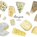 Watercolor Cheese Clipart, Wine and Cheese Illustration, Cheese Plate ...