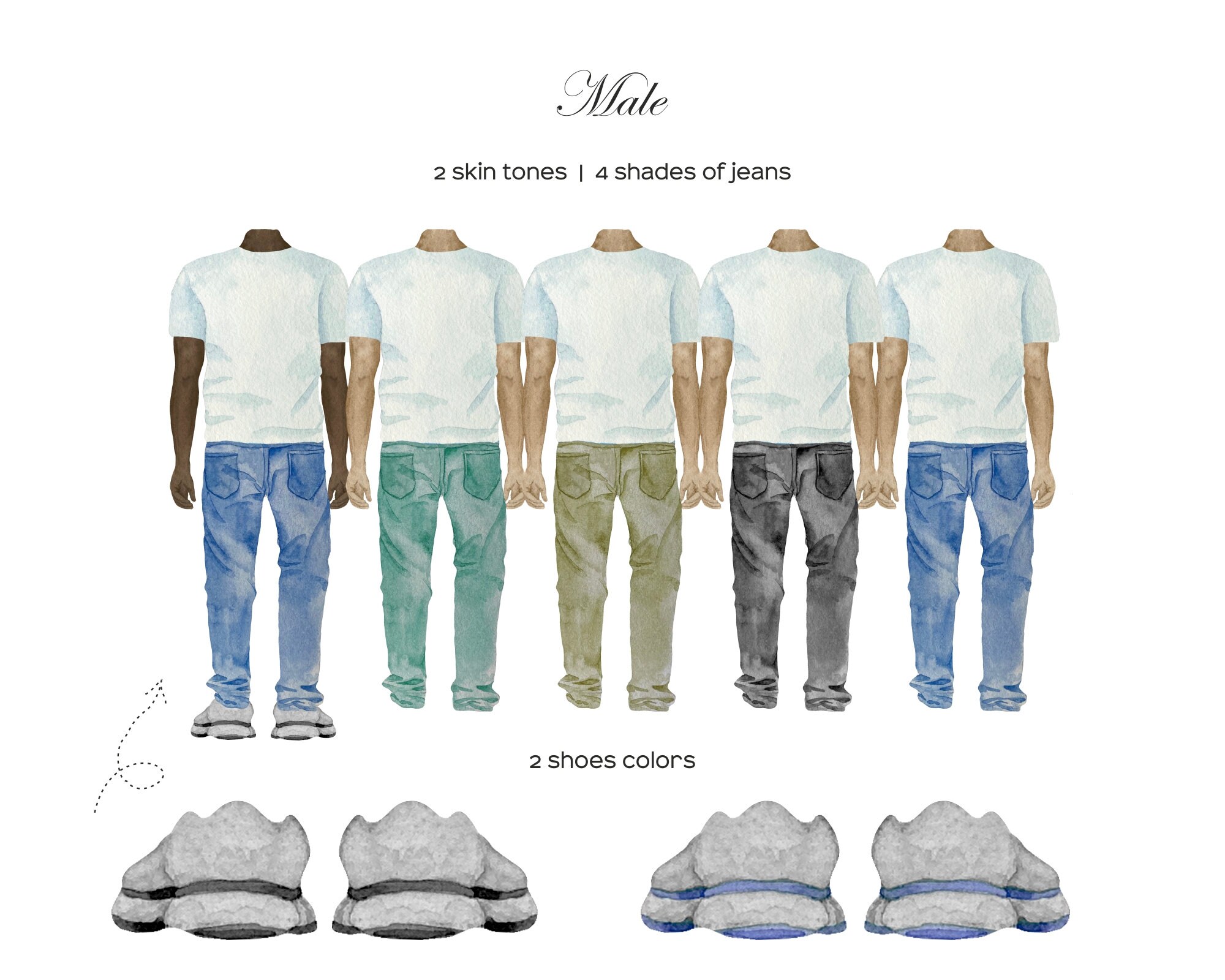 Watercolor Family Back Print. Family Figures Clipart. Its My Family ...