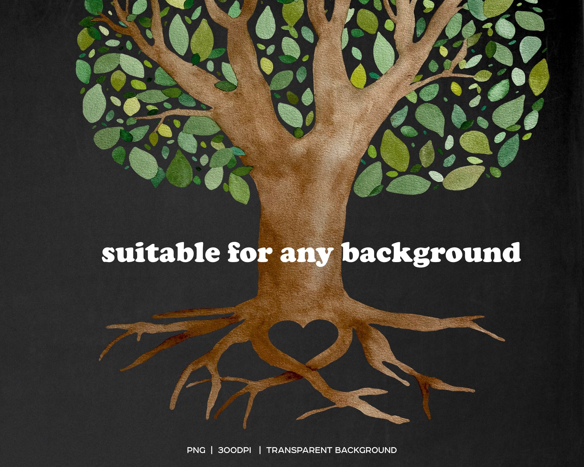 Watercolor Family Tree Creator, Family Genealogical Tree Watercolor ...