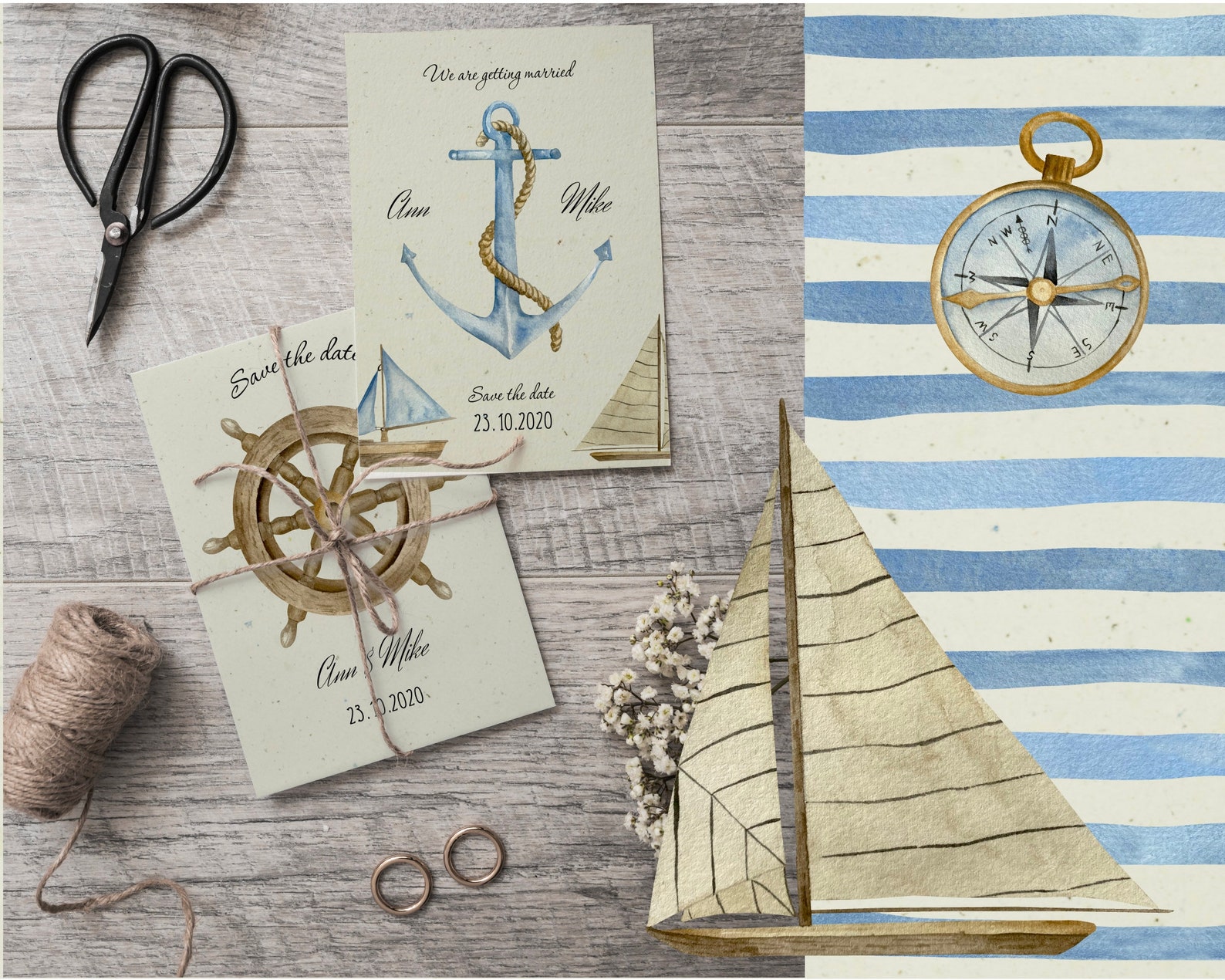 Watercolor Nautical Clipart. Marine Elements Clip Art Lighthouse ...