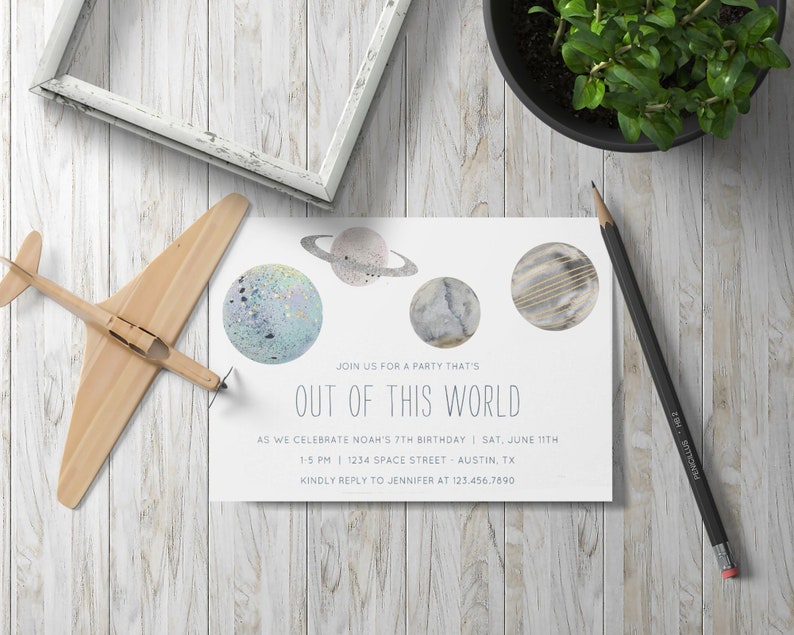 Watercolor Planets Clipart: Foil Solar System Graphics (digital ...