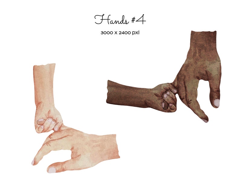 Watercolor Family Hands Clipart. Family Holding Hands in Hands. New ...