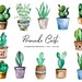 Watercolor Cactus Clipart: Potted Succulents PNG (digital Download) - Etsy