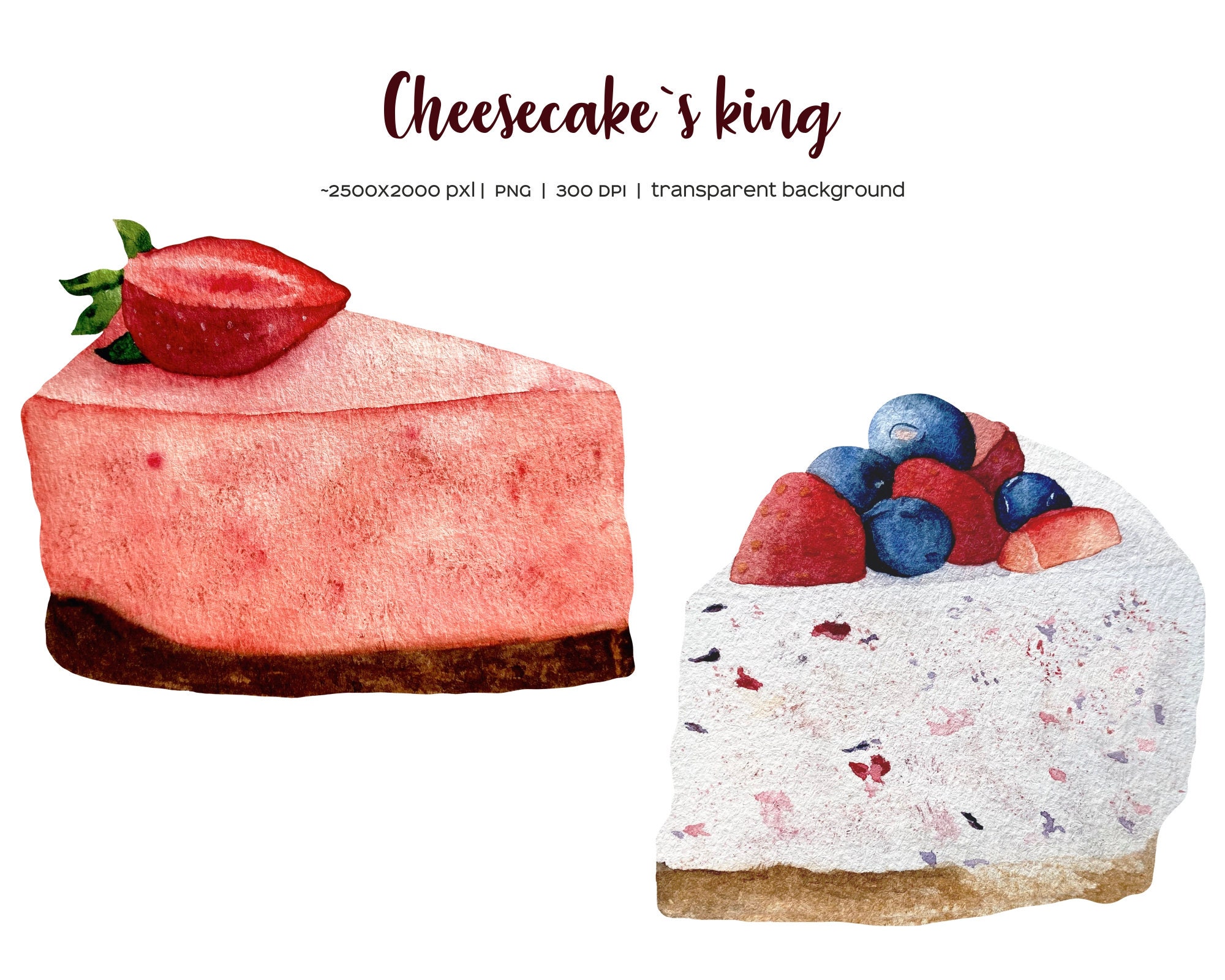 Watercolor Cheesecake Clipart. Cheesecake Clip Art. Bakery Illustration ...