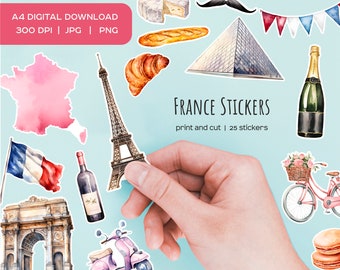 France Flag Emblem Vinyl Stickers Available in 3 Sizes - Etsy