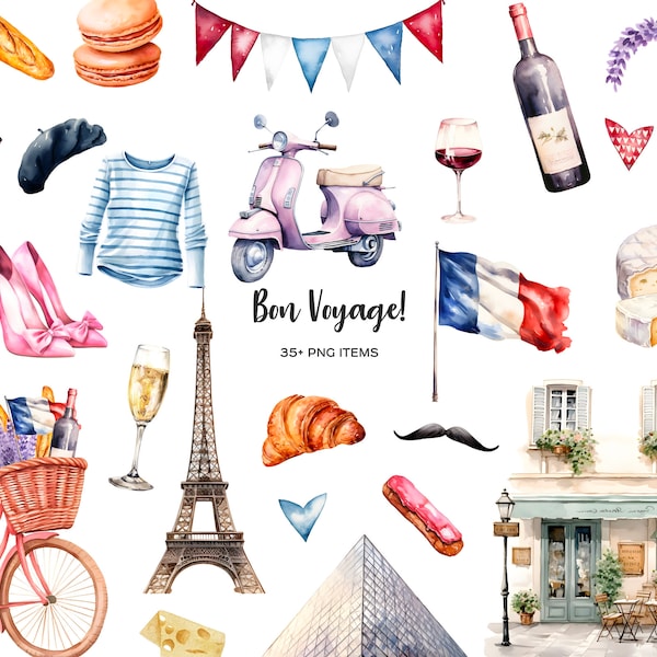 Paris Clip Art Set - Etsy