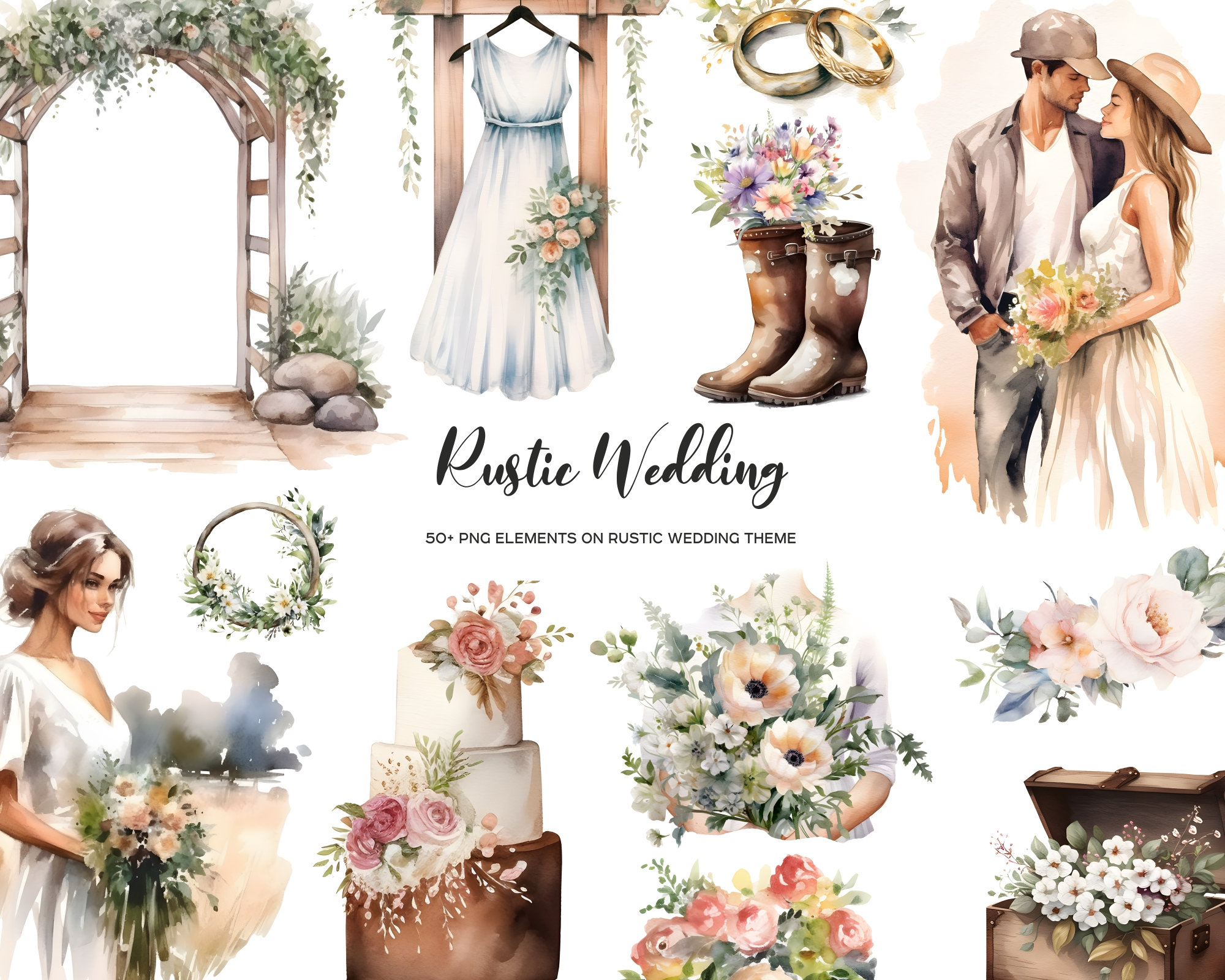 Country Wedding Clipart