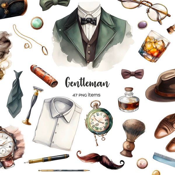 Gentleman Clipart - Etsy