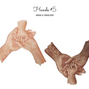 Watercolor Family Hands Clipart. Family Holding Hands in Hands. New ...