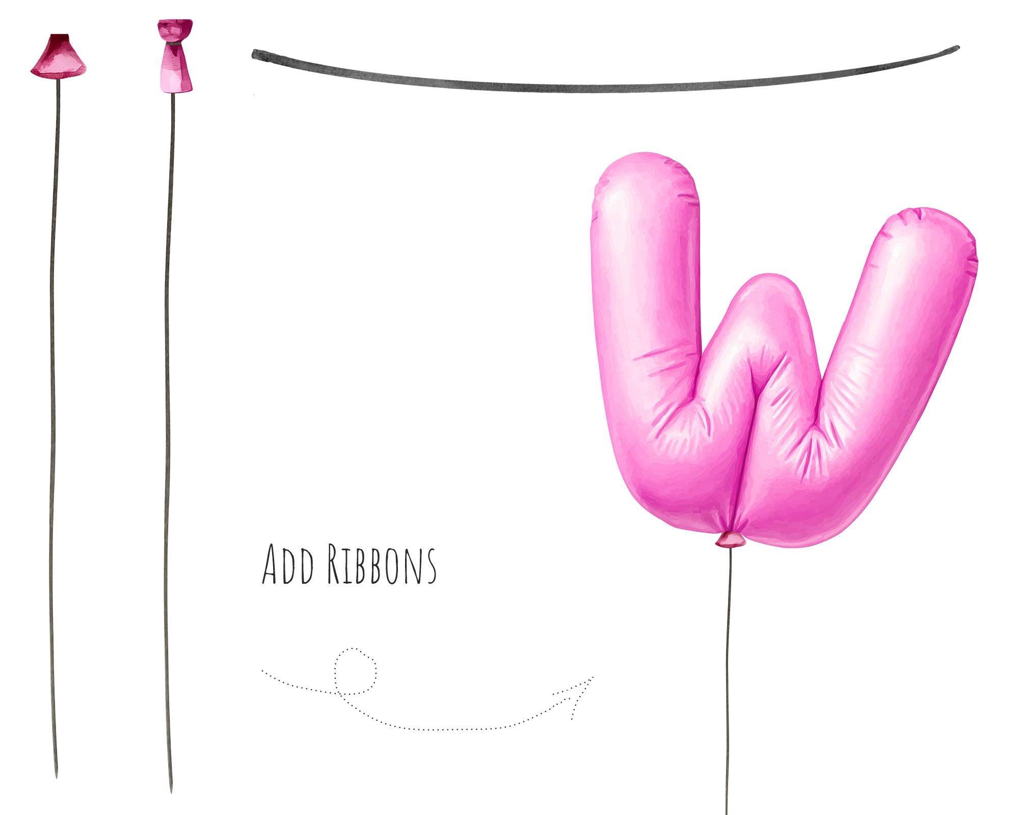 Watercolor Pink Balloon Letters Clipart: A-Z PNG (digital Download) - Etsy