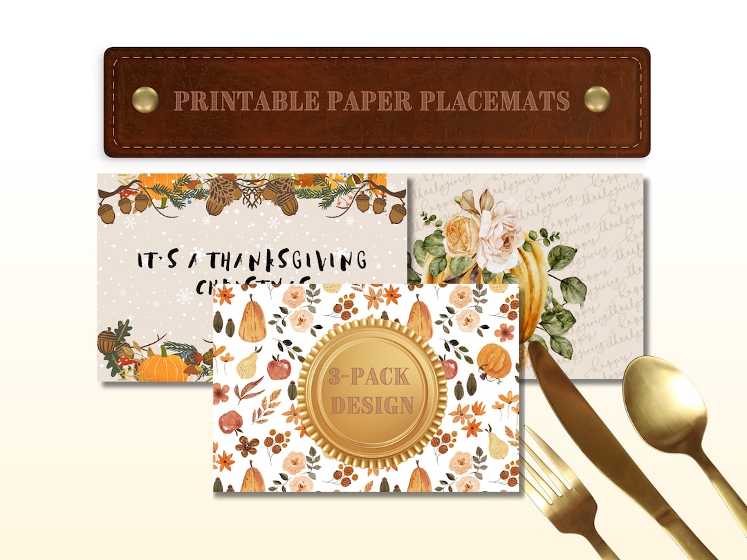 Paper Placemats | Thanksgiving | Fall Theme | Instant Download ...