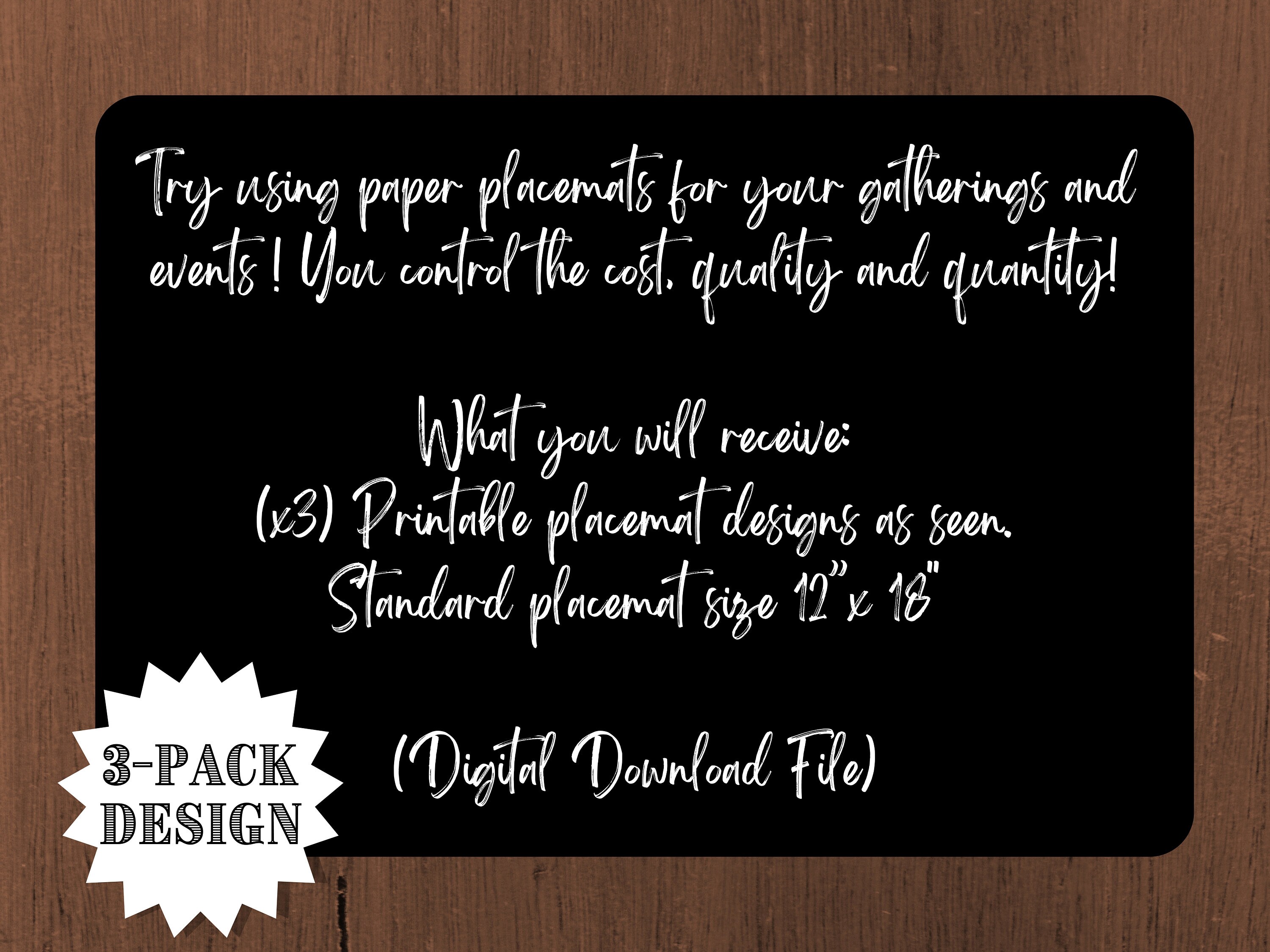 Paper Placemats Happy Birthday Instant Download Printable Digital Party ...