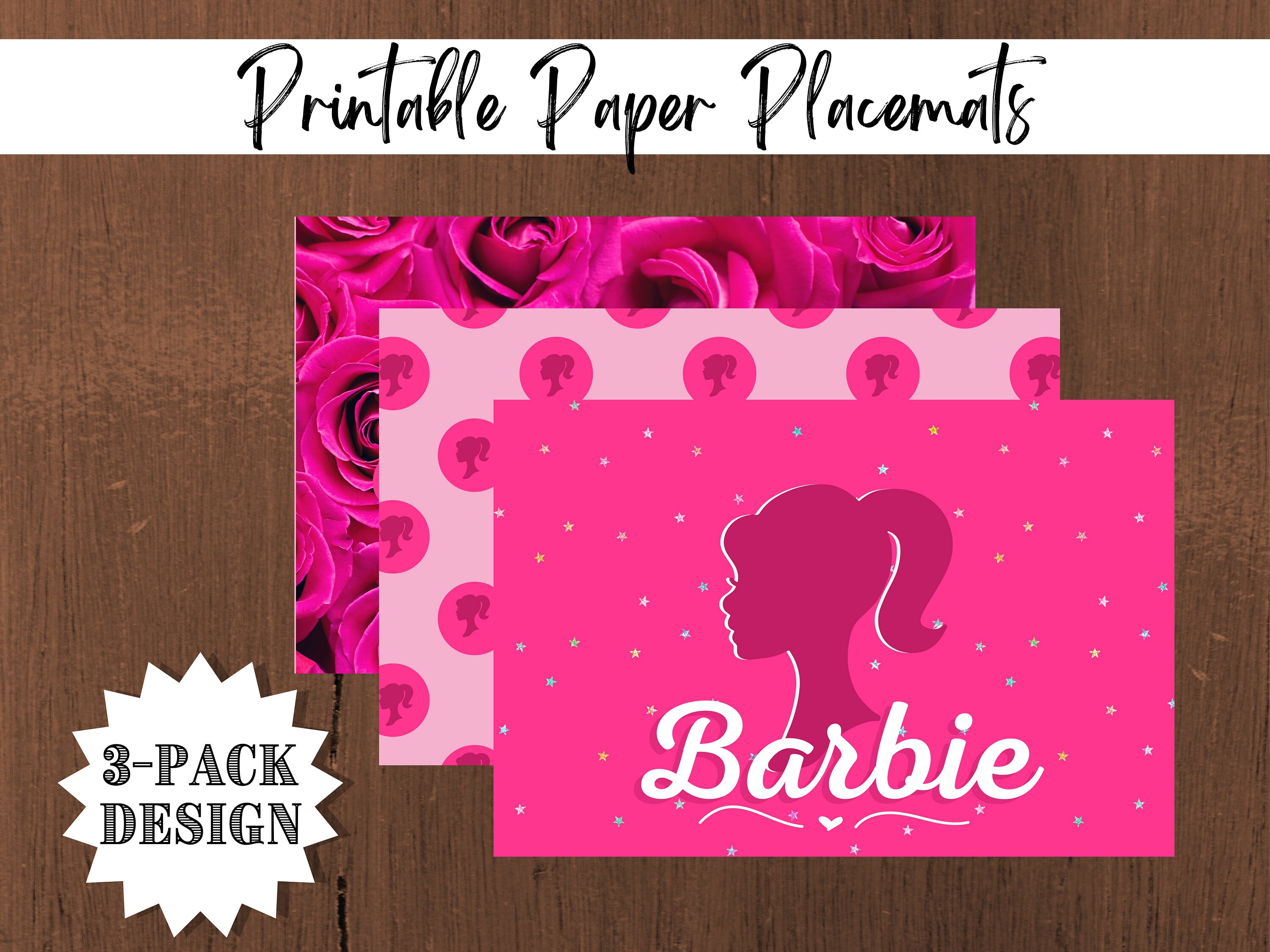Paper Placemats Barbie Girl Instant Download Printable Digital Party ...